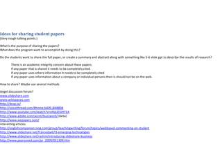 Sharing Student Papers | PPTX