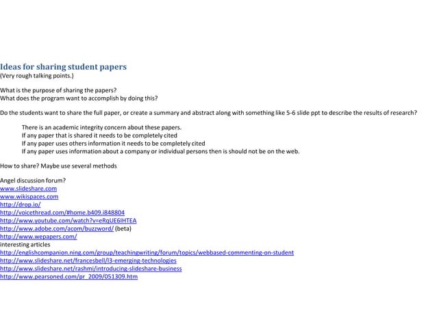 Sharing Student Papers | PPTX