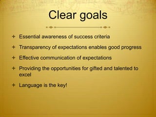 Sharing success criteria for language tutorial | PPT