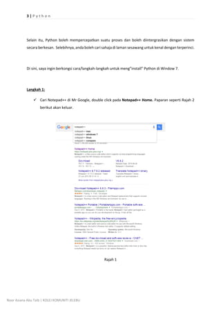 Apakah itu Python dan bagaimana untuk setup di Window OS? | PDF