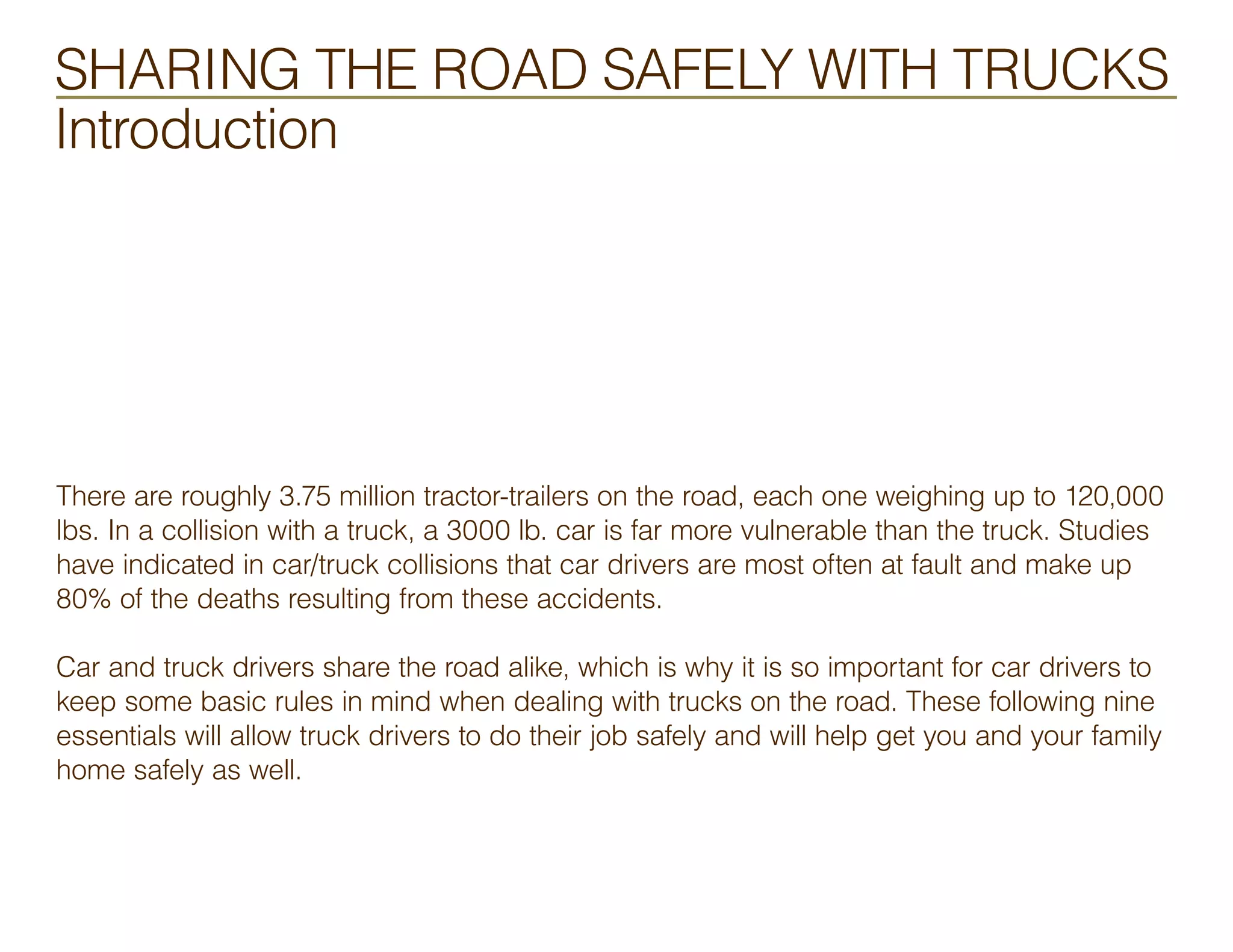 9 Essentials For Sharing The Road Safely With Trucks | PPT
