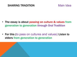 Sharing Traditions | PPTX
