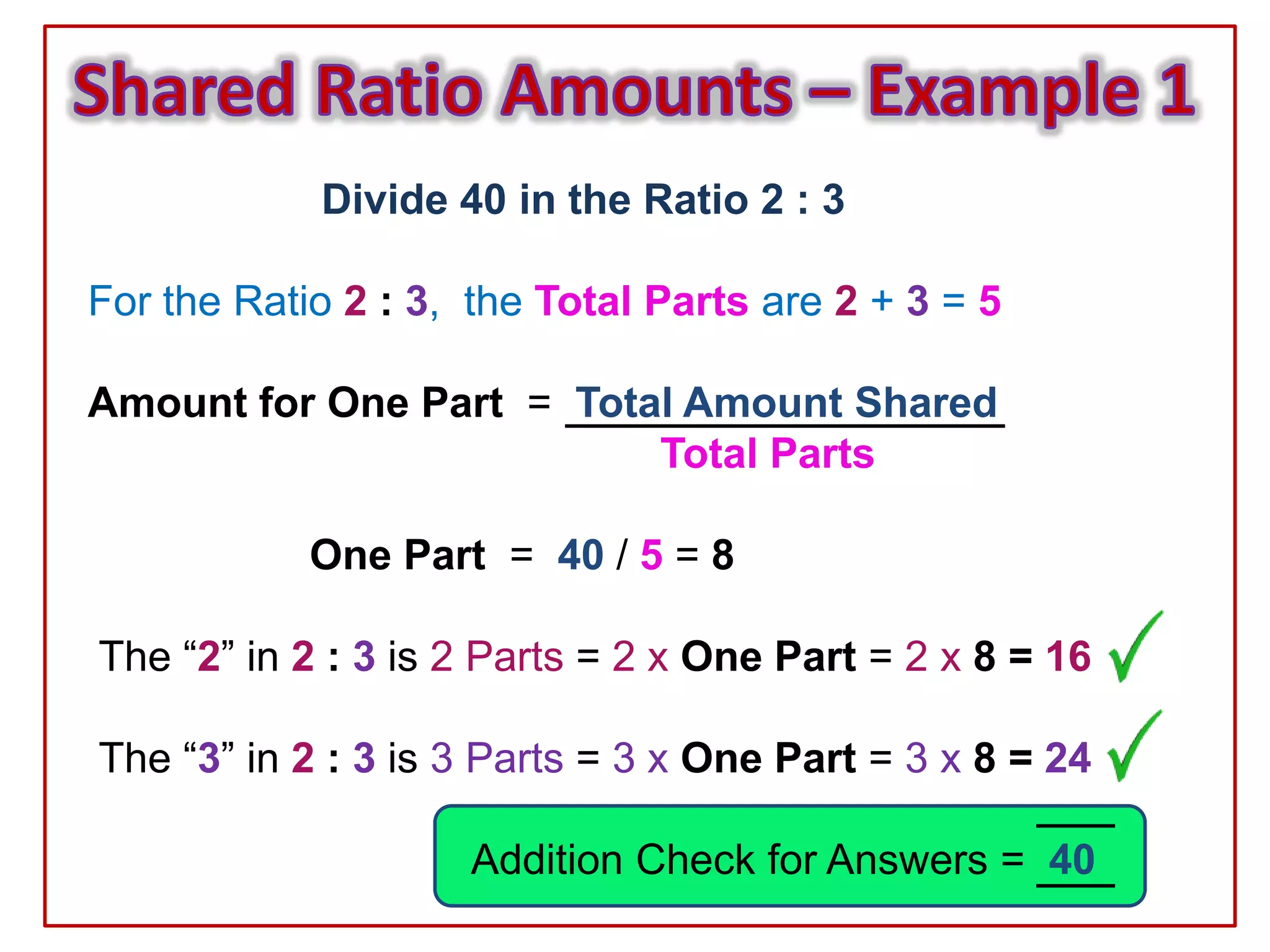 Sharing Using Ratios | PPTX