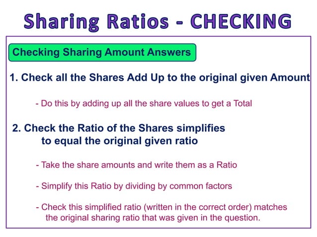 Sharing Using Ratios | PPTX