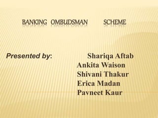 banking ombudsman and their functions duties | PPTX