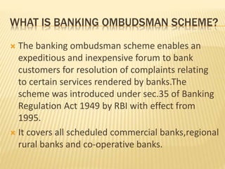 banking ombudsman and their functions duties | PPTX