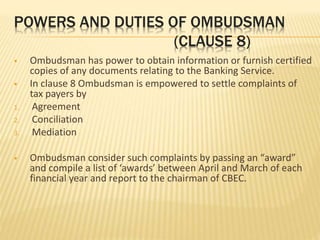 banking ombudsman and their functions duties | PPTX