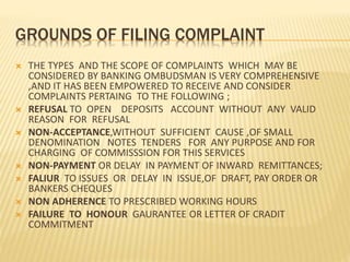 banking ombudsman and their functions duties | PPTX