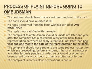 banking ombudsman and their functions duties | PPTX