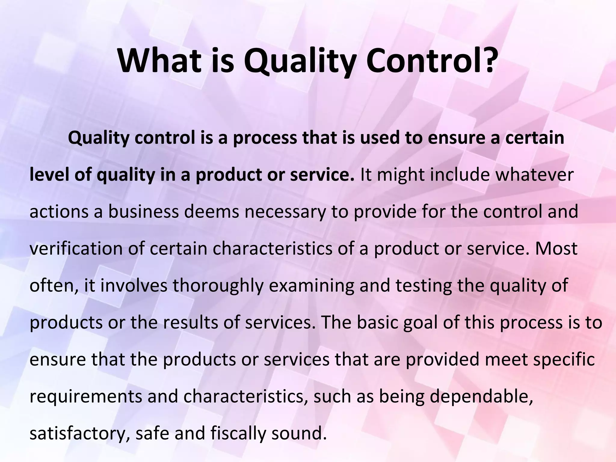 Quality control methods | PPT