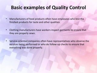 Quality control methods | PPT
