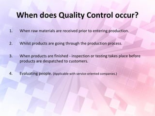 Quality control methods | PPT