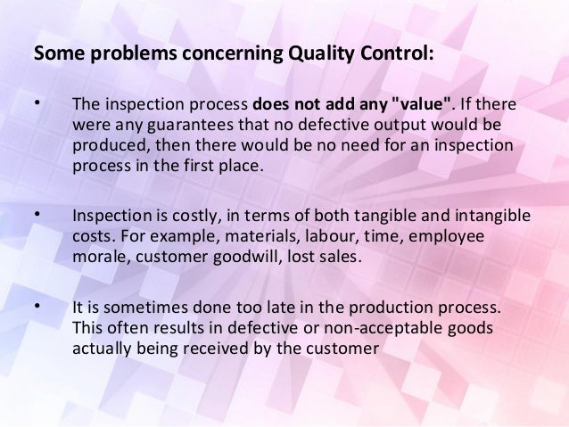 Quality control methods