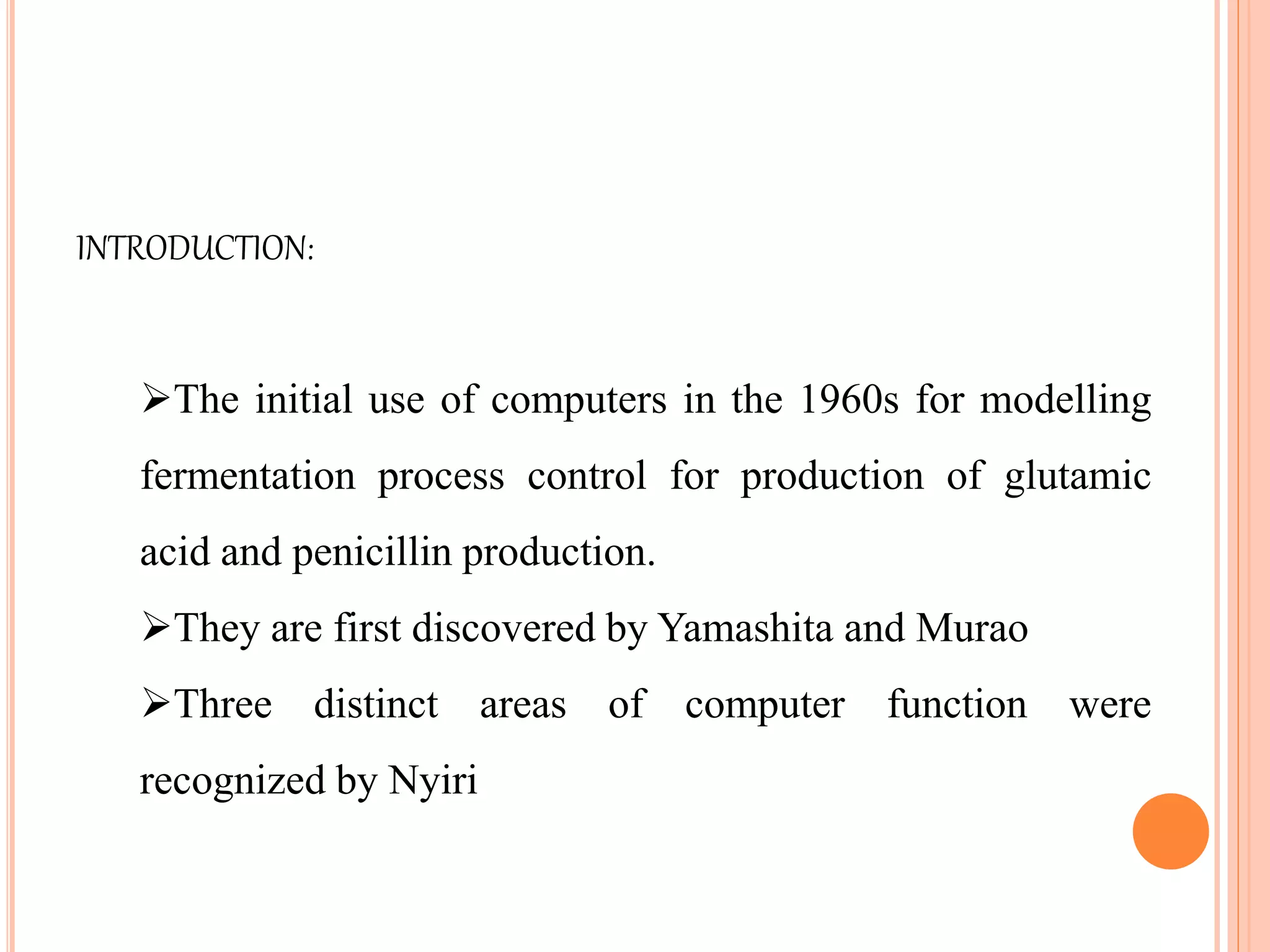 Computer control of fermentation process | PPTX