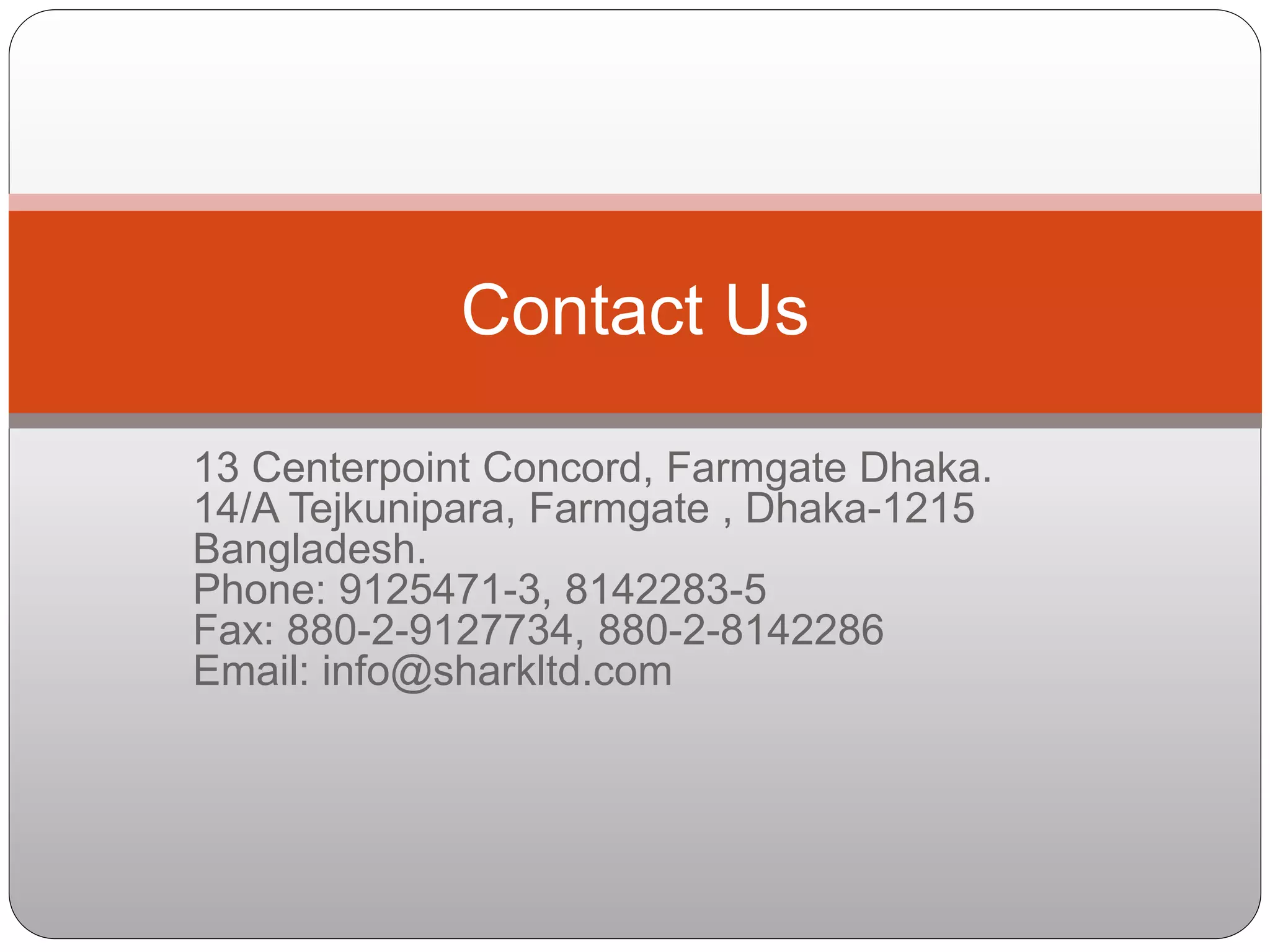 Shark Ltd- MSC solution in Bangladesh | PPTX