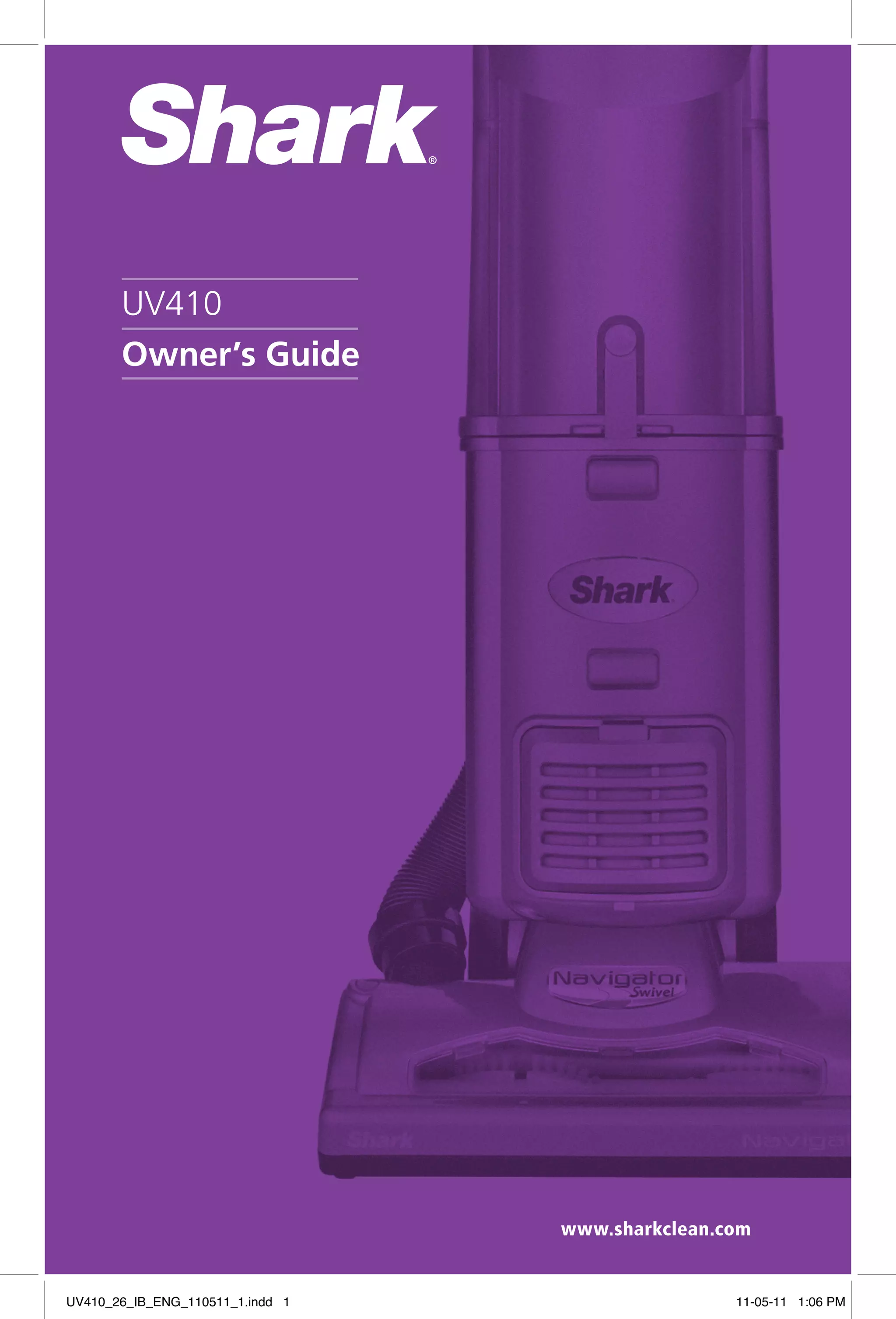 Shark navigator manual uv410 26 ib_eng_110511_1 | PDF