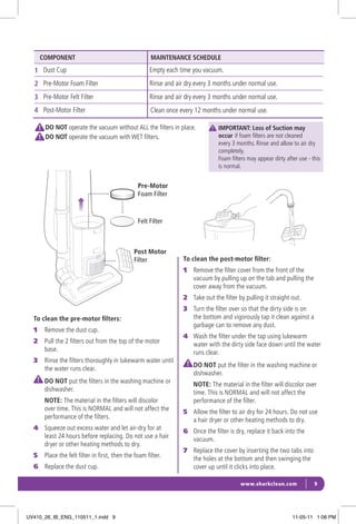 Shark navigator manual uv410 26 ib_eng_110511_1 | PDF
