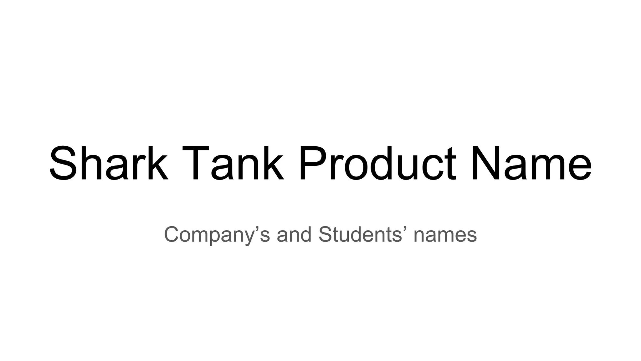 Shark Tank Presentation Template Evaluated Activity | PPTX