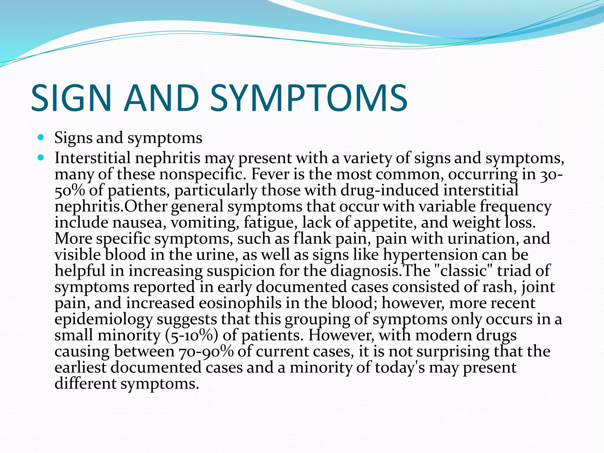 Interstitial nephritis,tubulointerstitial nephritis | PPTX