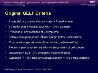 Indolent Non-Hodgkin’s Lymphoma Sharman slides | PPT