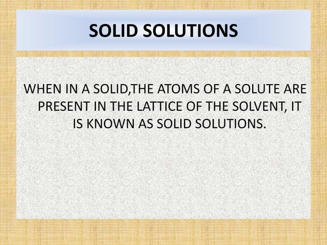 solid solutions | PPT