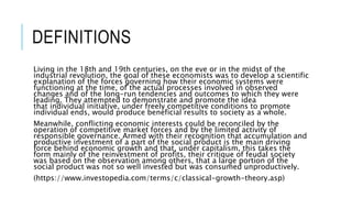 Classical Theory of economic Growth | PPTX