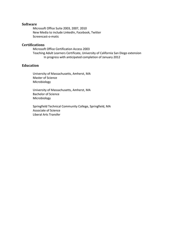 Sharon benoit resume | PDF | Education