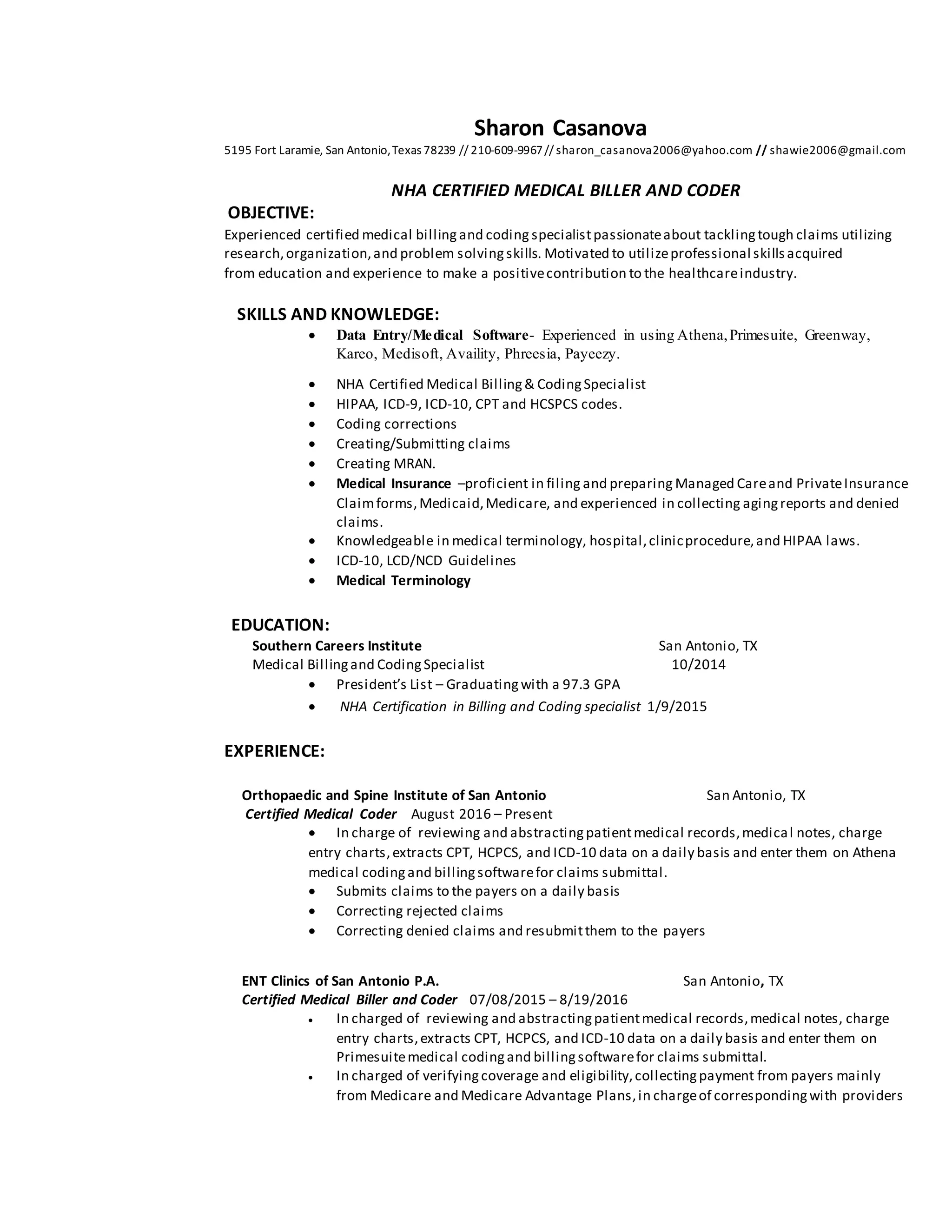 Sharon Casanova Resume | DOCX