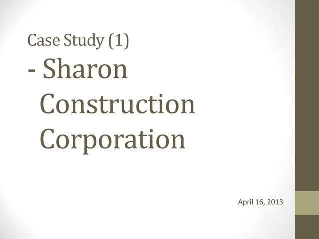 Sharon Construction Case Study | PPTX