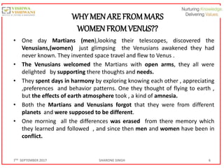 slides on men are from mars , women are from venus | PPTX