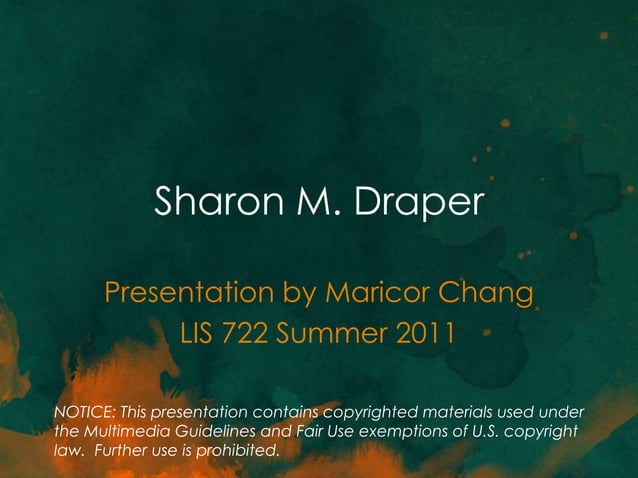 Sharon Draper Author Study | PPTX