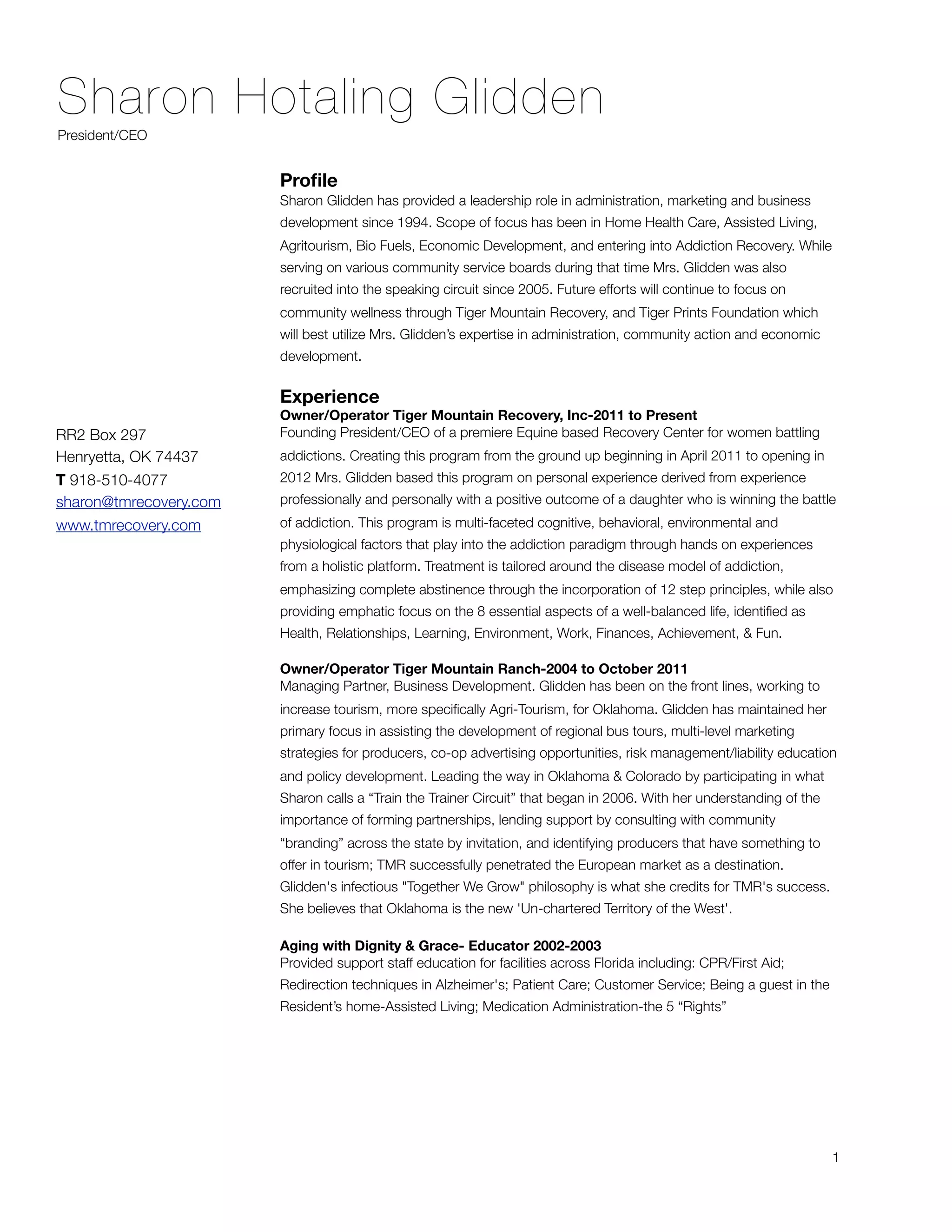 Sharon Resume2012 | PDF