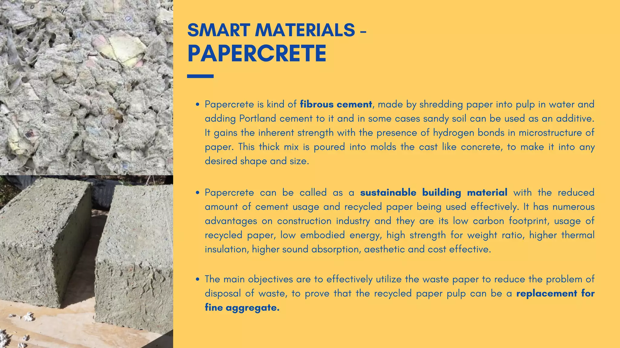 SMART MATERIALS - PAPERCRETE | PDF
