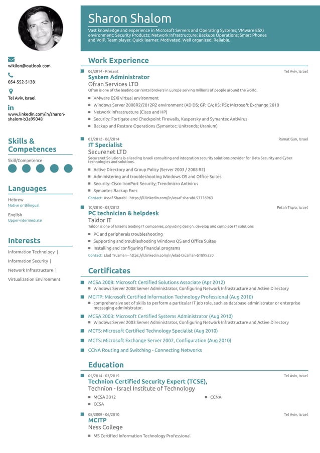 Sharon Shalom - résumé | PDF