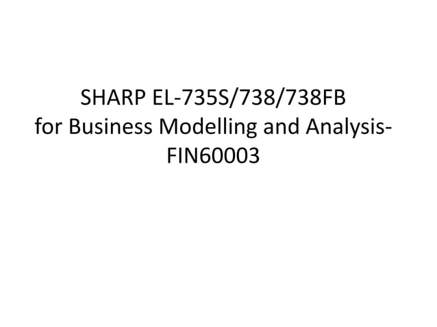 Sharp Calculator Demonstration | PPTX
