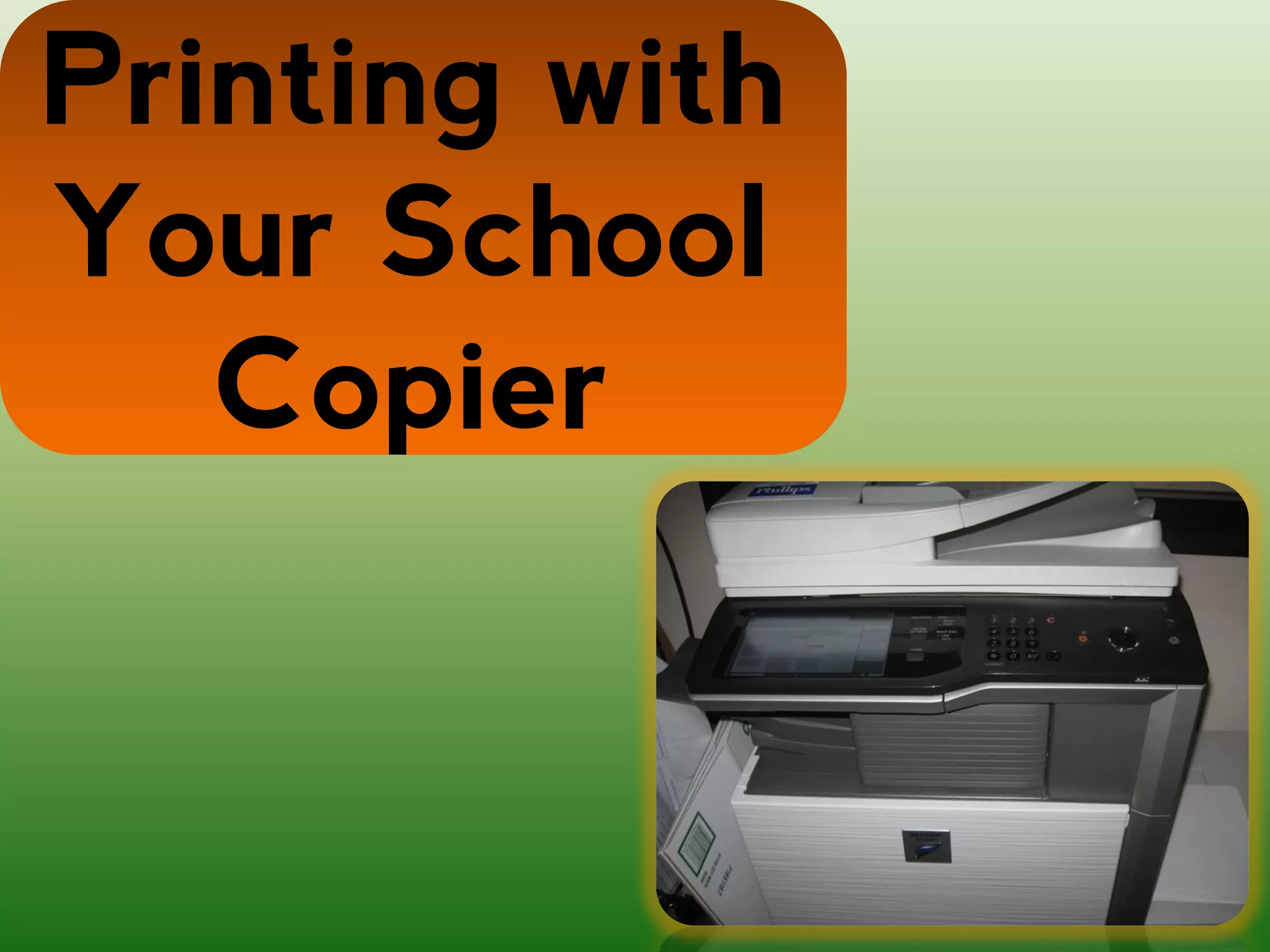 Sharp Copier: Scanning, Saving & Sending | PPT