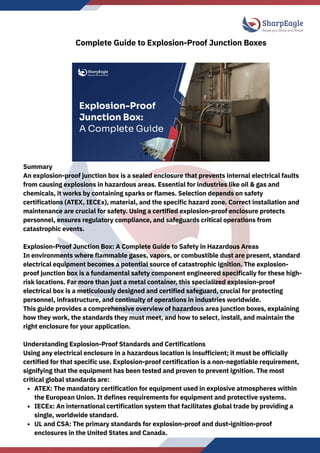 Complete Guide to Explosion-Proof Junction Boxes | PDF