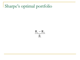 Sharpe index model | PPT
