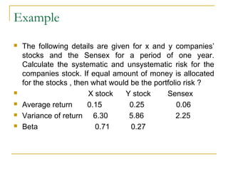 Sharpe index model | PPT