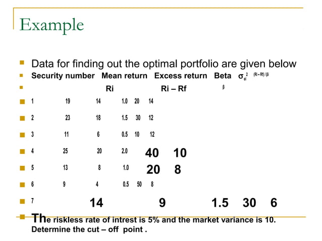 Sharpe index model | PPT