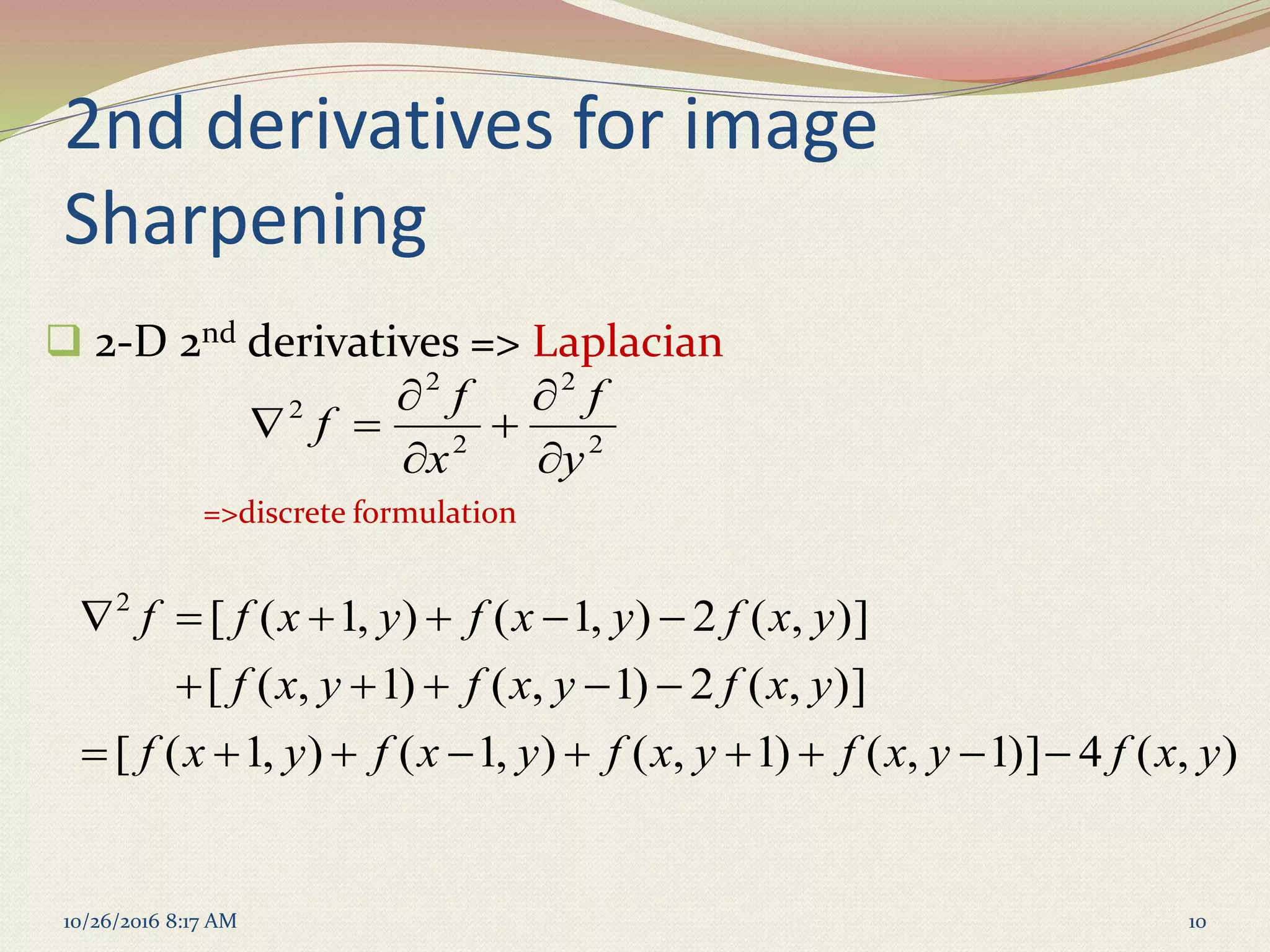 Sharpening spatial filters | PPTX