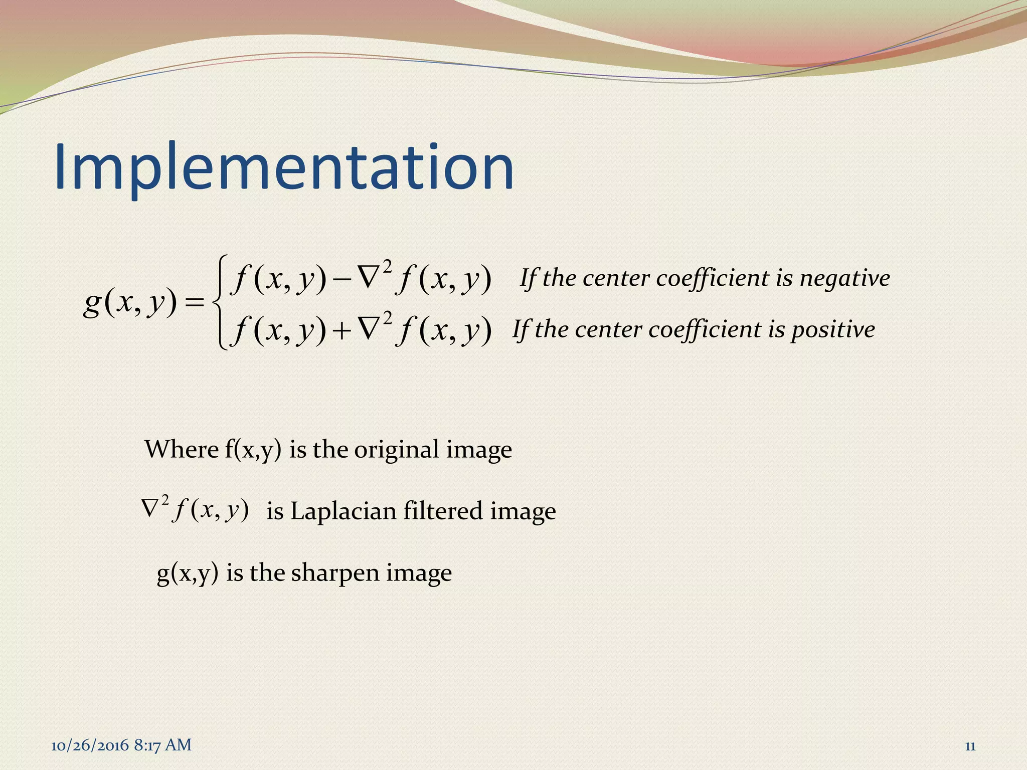 Sharpening spatial filters | PPT Sharpening spatial filters | PPT