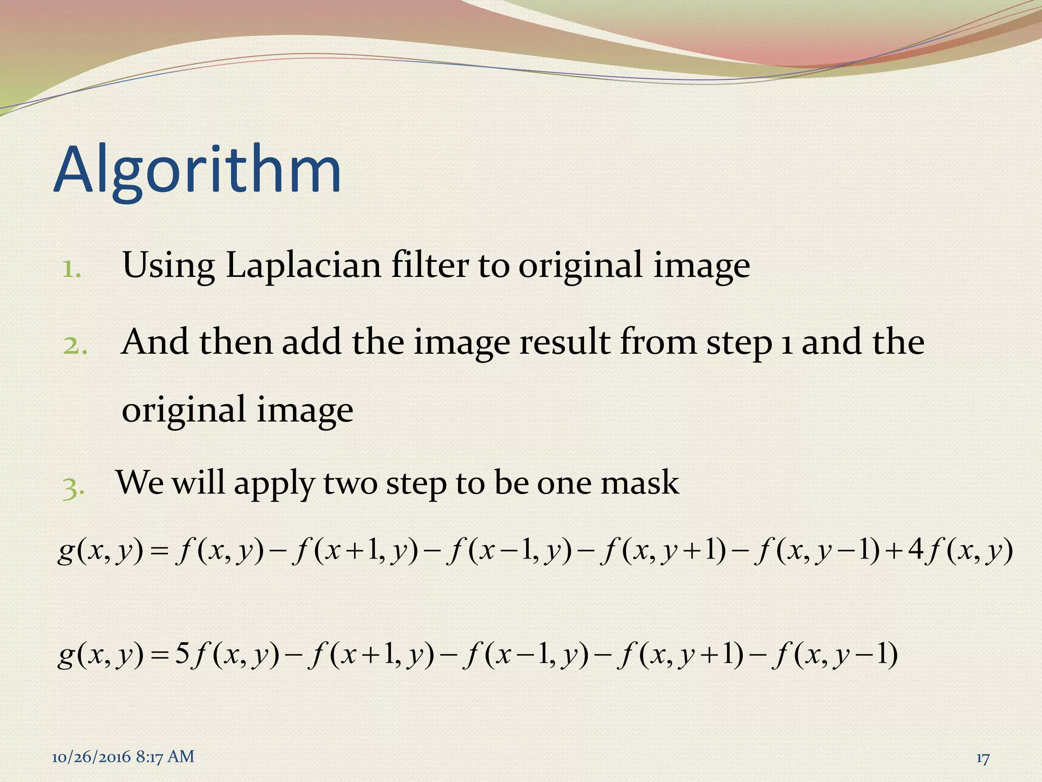 Sharpening spatial filters | PPTX