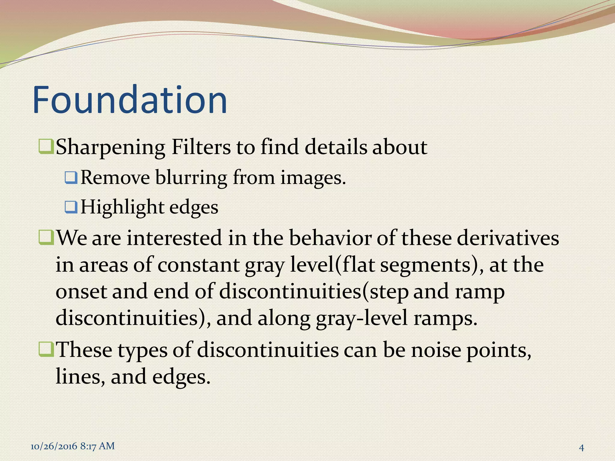 Sharpening spatial filters | PPTX