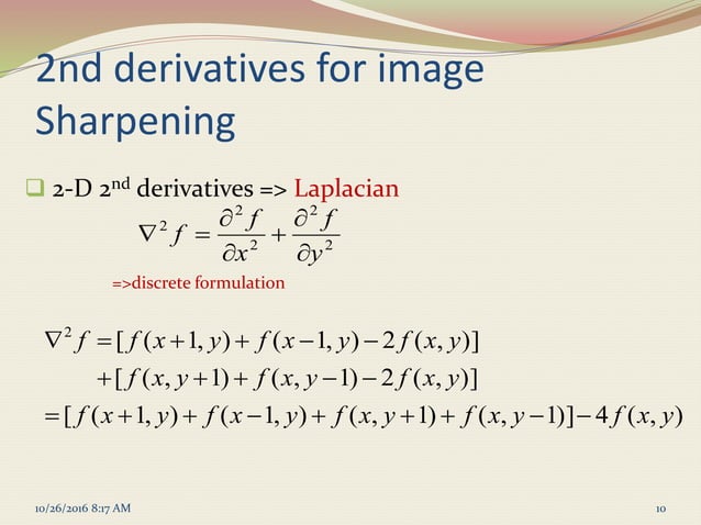 Sharpening spatial filters | PPTX