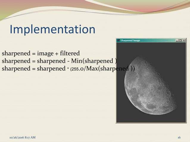 Sharpening spatial filters | PPTX