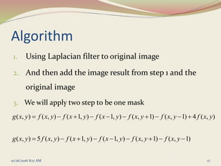 Sharpening spatial filters | PPTX