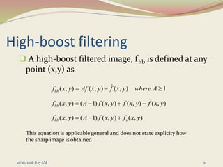 Sharpening spatial filters | PPTX