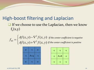Sharpening spatial filters | PPTX