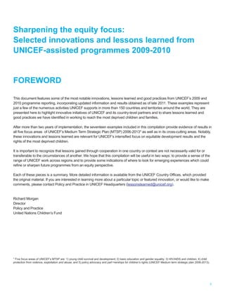 Sharpening the equity focus- UNICEF innovation. | PDF